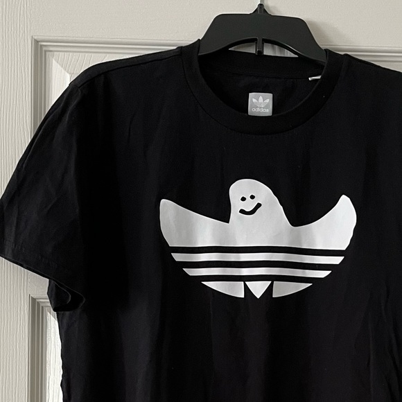 adidas | Tops | Adidas Ghost Logo Black T Shirt Size Womens Large | Poshmark